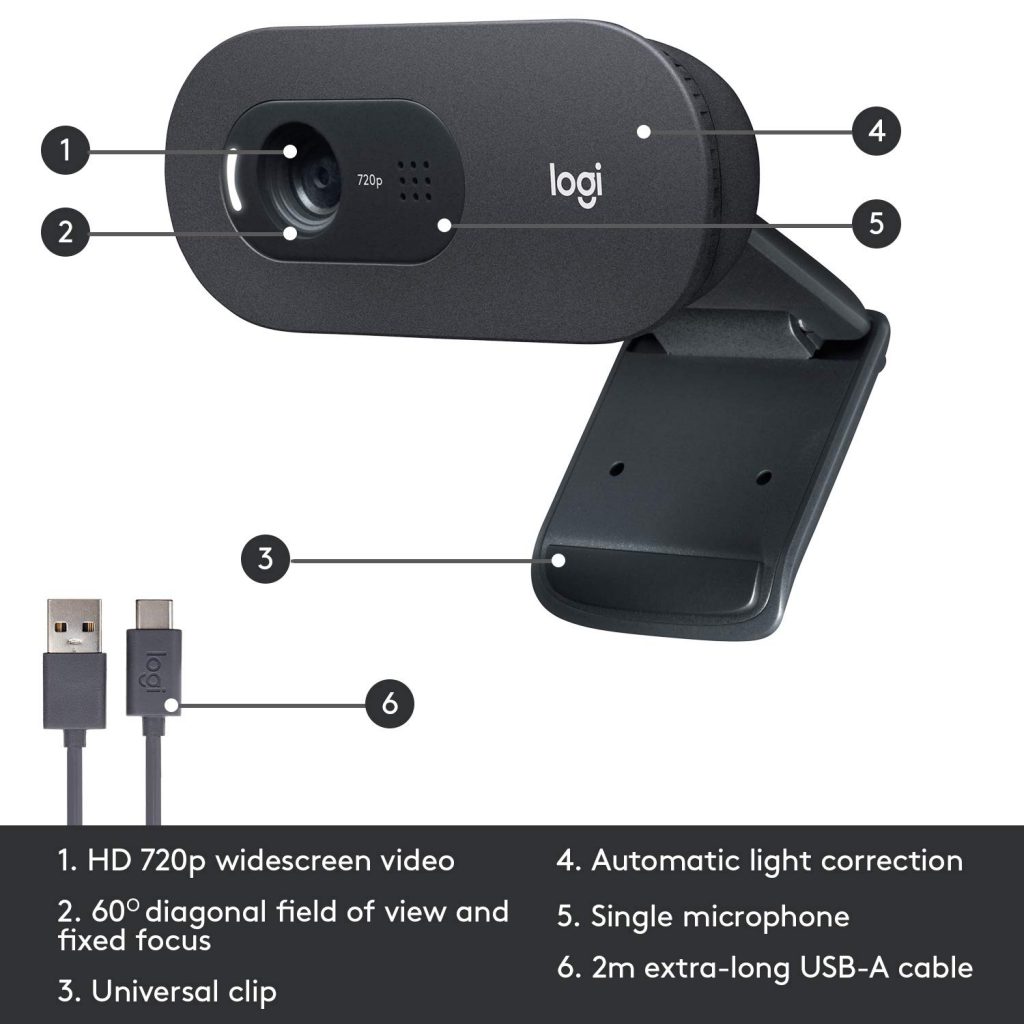 Logitech C505 HD Webcam – 720p HD External USB Camera for Desktop or ... Logitech C505 HD Webcam – 720p HD External USB Camera for Desktop or ...